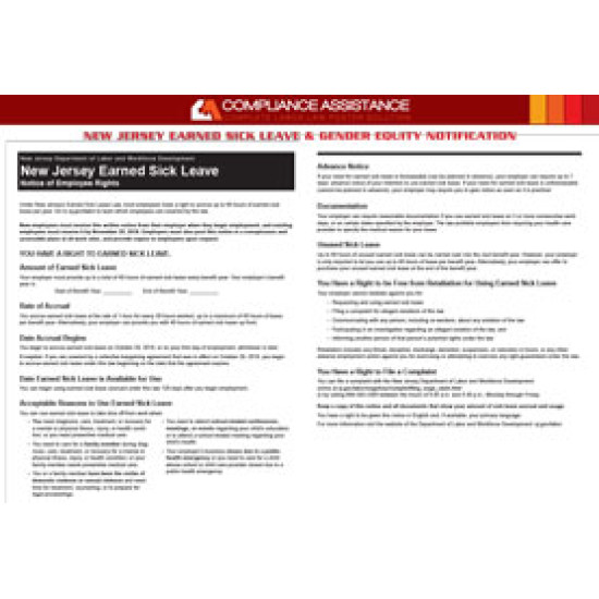 New Jersey Labor Law Poster 2021 - All-In-One State, Federal