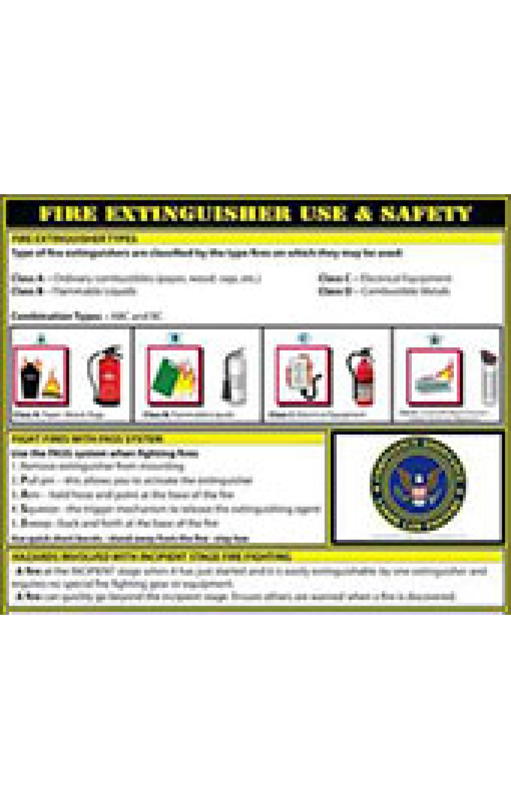 Fire Extinguisher Use and Safety Poster by Compliance Assistance