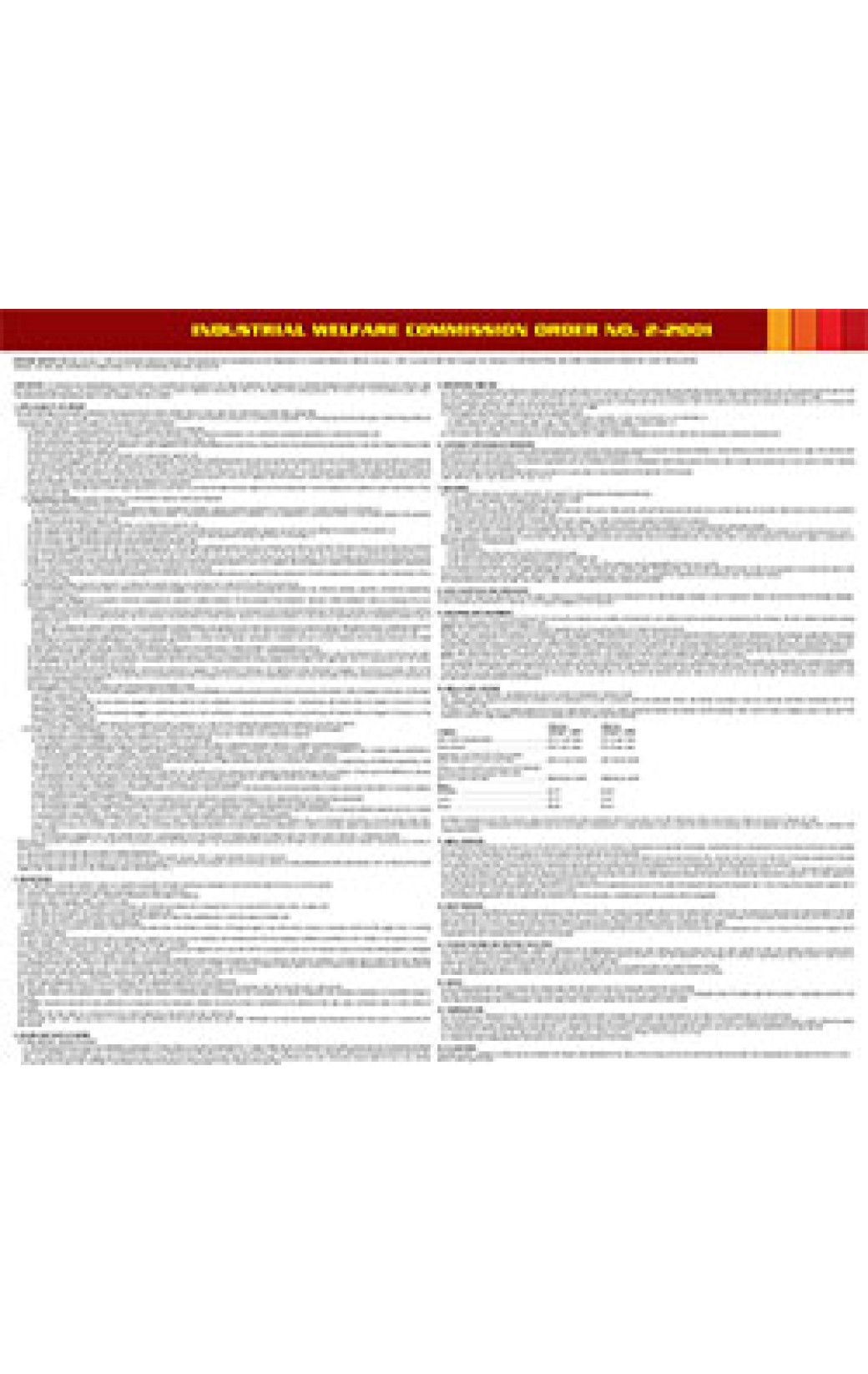 IWC #2 Personal Service Industry Poster - California IWC $14.99