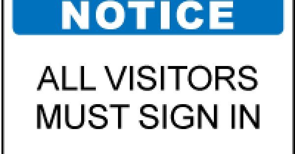 OSHA Notice Sign: All Visitors Must Sign In